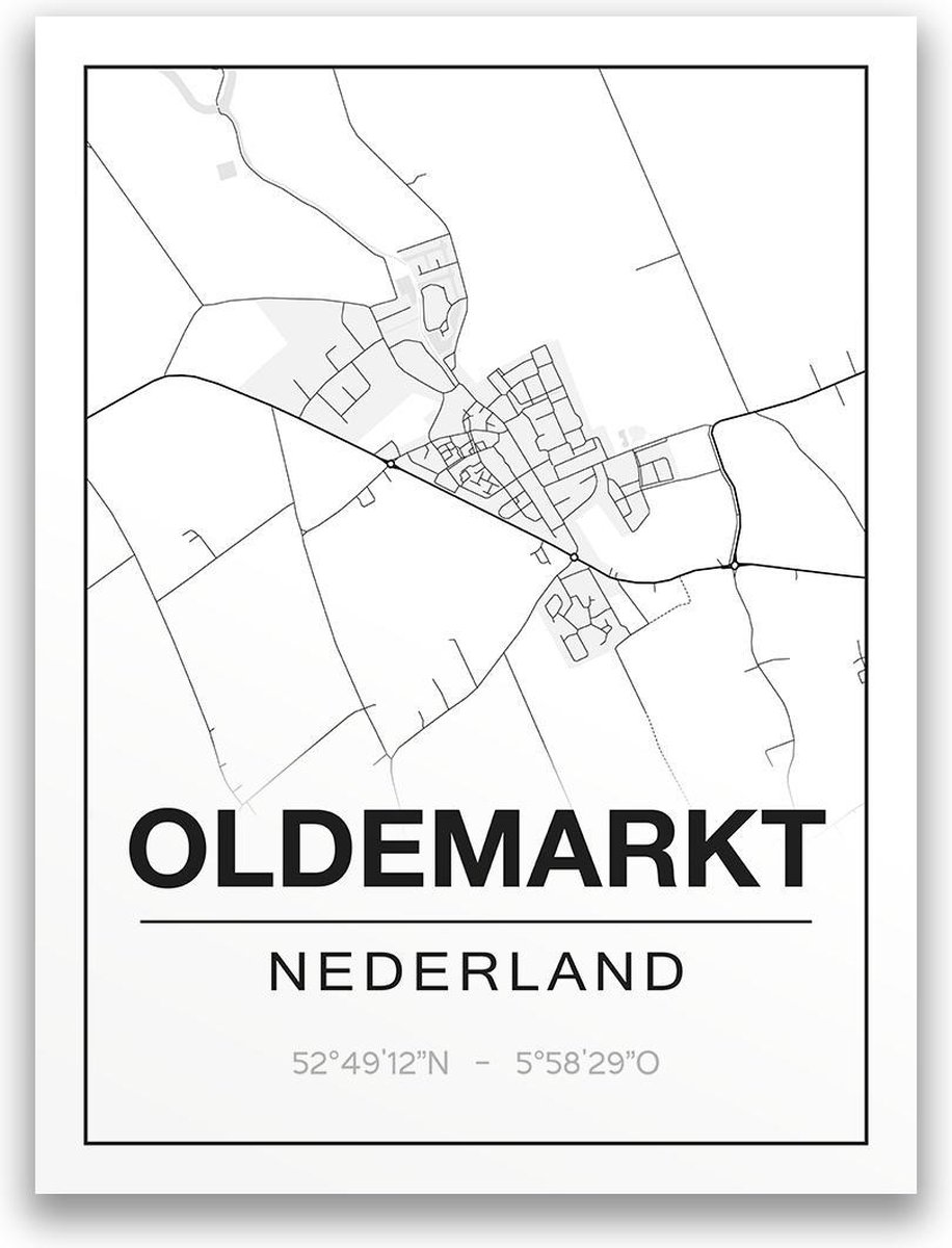 Poster/plattegrond OLDEMARKT - A4 | bol.com