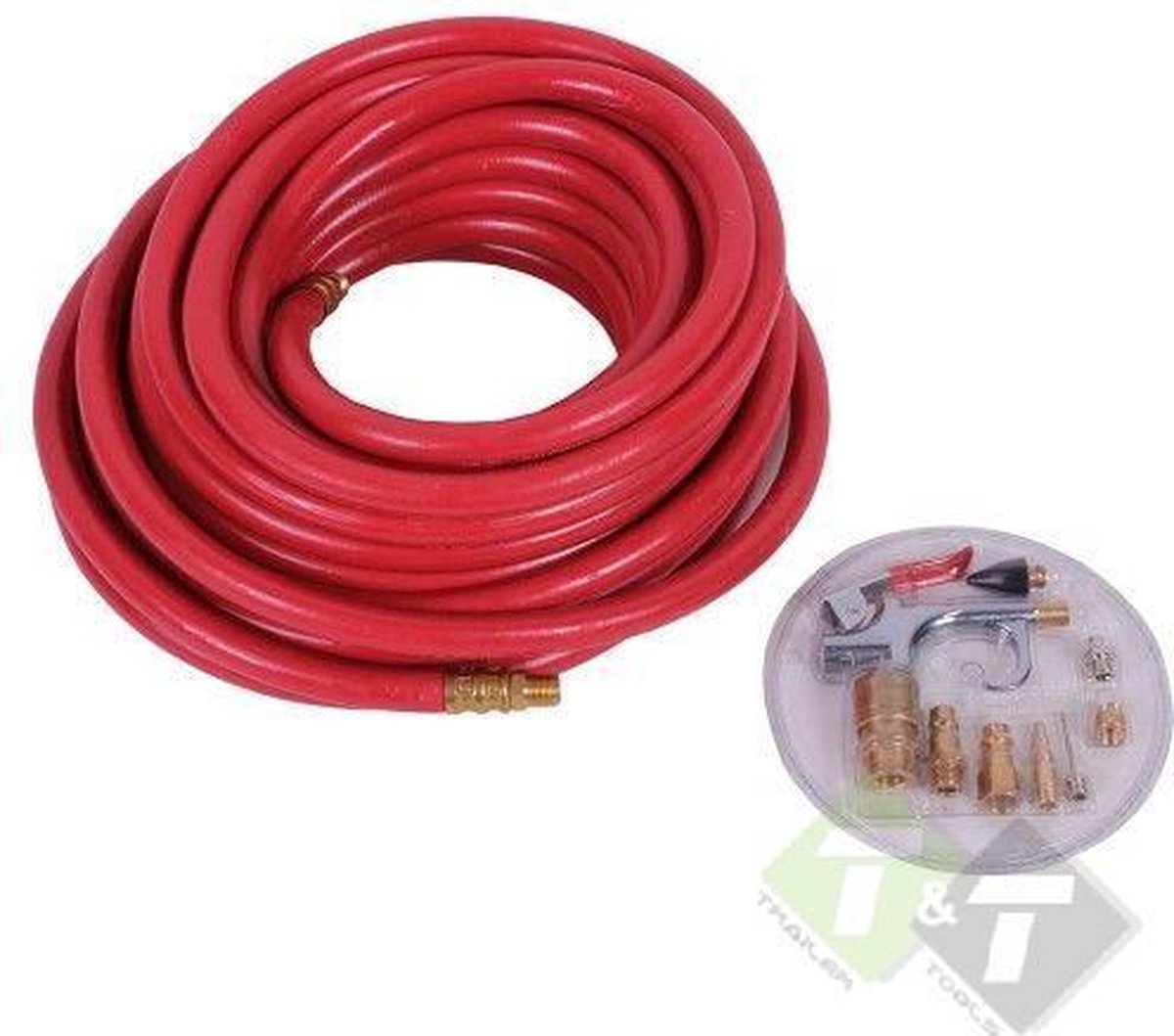 Luchtslang, compressorslang kit inclusief koppelingen, 15 meter x 9.5mm ...