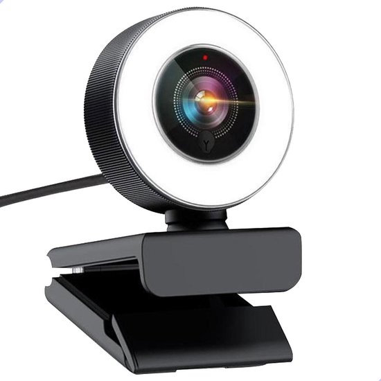 Ringlight Webcam met microfoon - Full HD - AutoFocus - 2K - Ringlicht ...