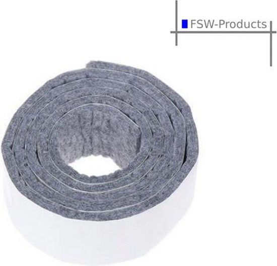 FSW-Products - Zelfklevende Vilt Grijs (Rol 1 Meter) - 3cm breed - Vilt ...