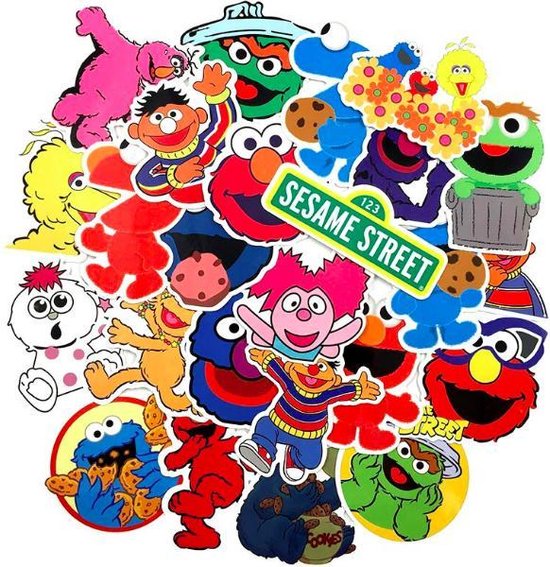 ProductGoods - 50 Stuks Sesamstraat Stickers - Muur Decoratie - Koffer ...