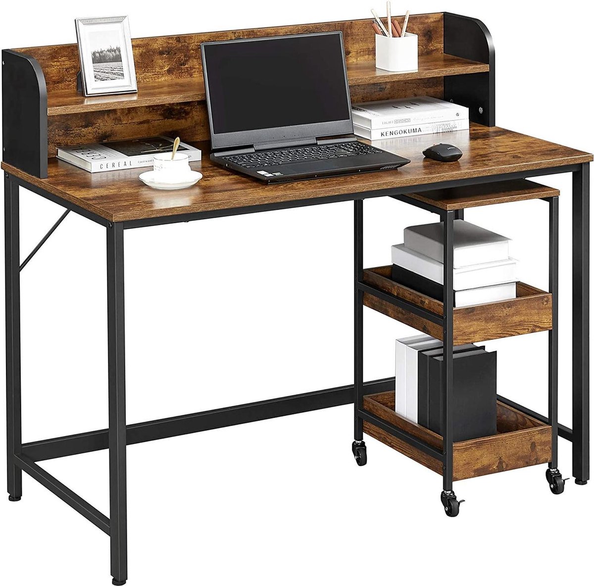 Mucasa© Computer bureau, bureau met monitorstandaard, gat voor kabels ...