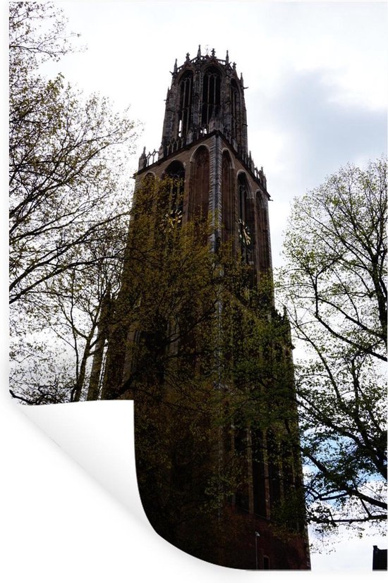 Muursticker Dom van Utrecht -Domtoren in Utrecht van onderaf - 40x60 cm ...