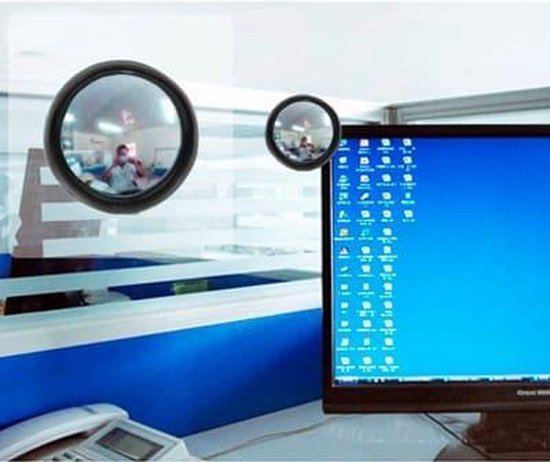 Computer achteruitkijkspiegel bolle bril achteruitkijkspiegel ...
