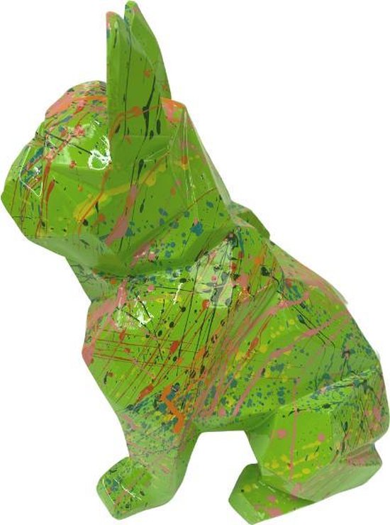 Hond - Bulldog - Decoratie - Beeld - Kunststof - Groen | bol.com