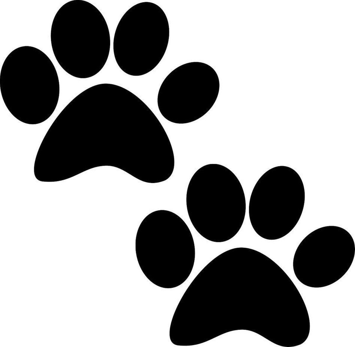 bol.com | Hondenpootje / hondenpootjes - zwart - autostickers - 2 stuks ...