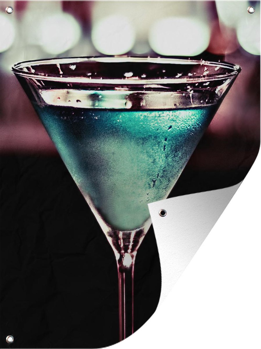 Boisson martini bleue aux couleurs rétro Affiche de jardin 120x160 cm ...