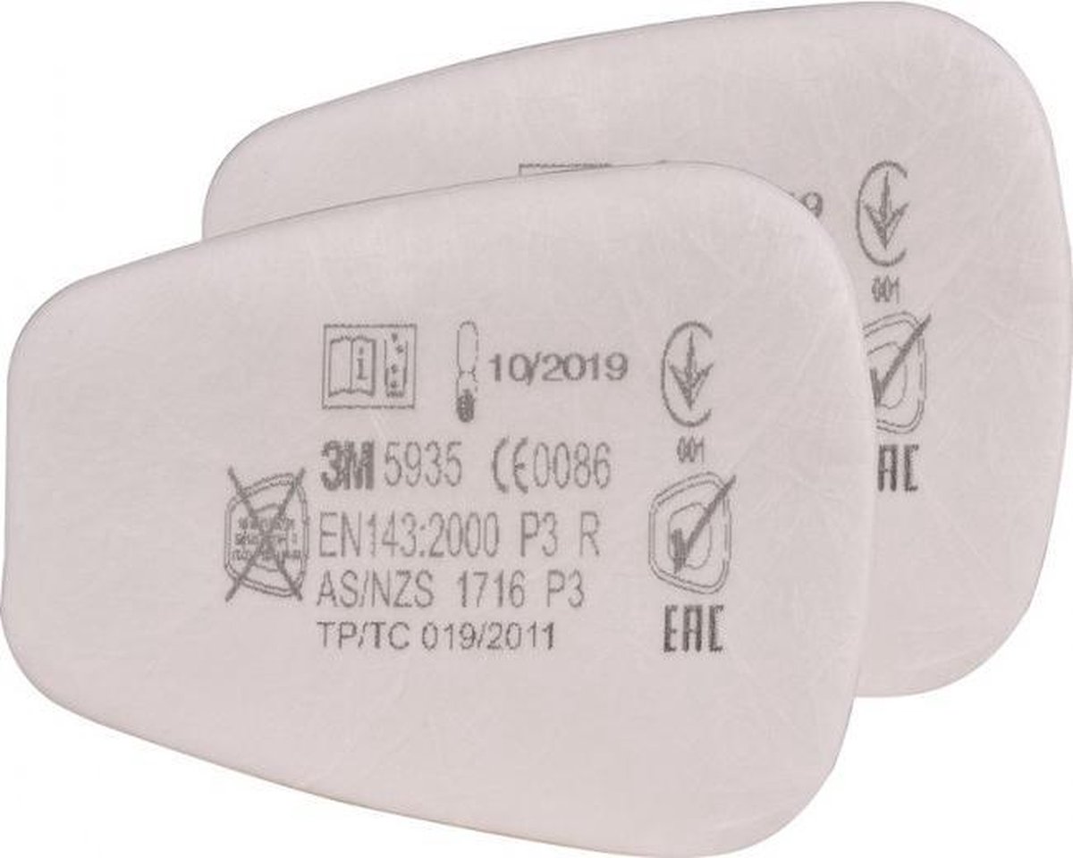 bol.com | 3M 5935 Stoffilter voor 501 filterkap - FFP3 (2st)