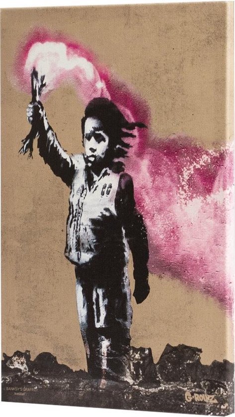 Banksy Graffiti - Torch Boy - Wanddecoratie - Premium Kwaliteit ...