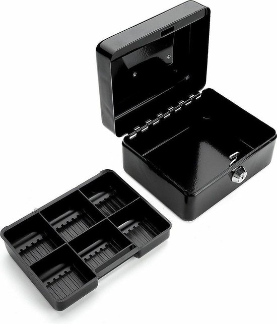 Metalen Geldkist - 20 x 16 x 9 cm - Met Sleutel Slot - Roestvrij Staal ...