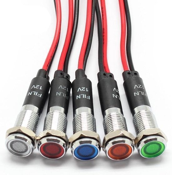8mm 3v 6v 12v 24v 110v 220v metalen led pilot panel dash signaal indicator... | bol.com