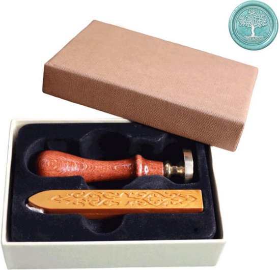 Wax stempel zegel set sealing wax kaarten maken - met boom zegel | bol