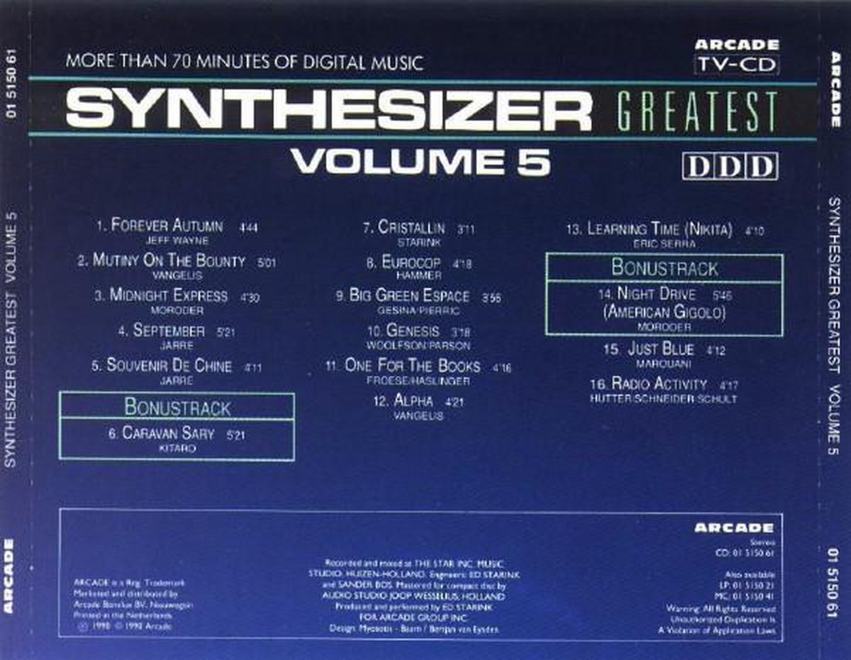 Synthesizer Greatest Volume 5 - The Final Episode - Arcade TV CD, Ed ...
