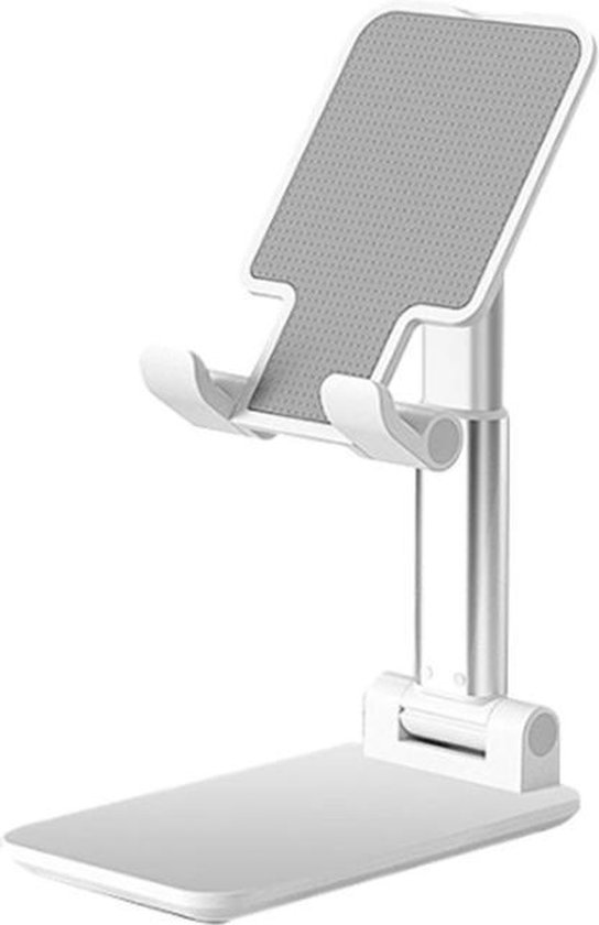 Telefoon Tablet Houder - Opvouwbaar en Verstelbaar - Wit | bol