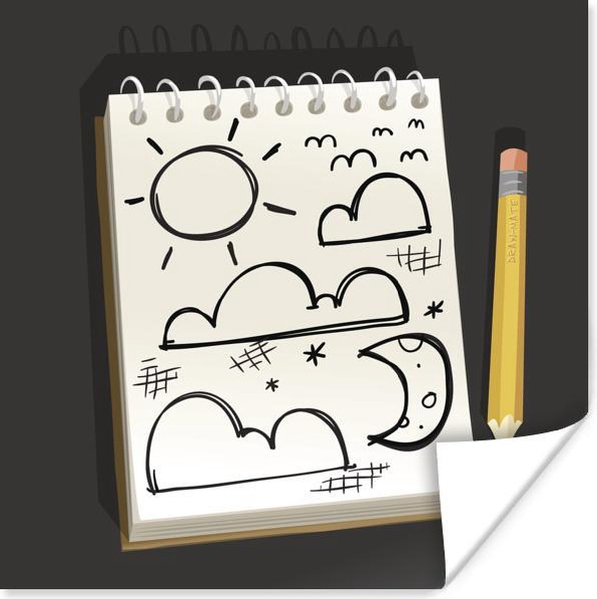 Illustration d'un poster dessin 100x100 cm - Tirage photo sur Poster ...