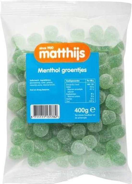 Matthijs Menthol Groentjes - 20 x 400gr | bol