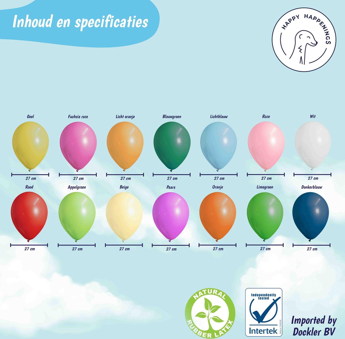 Gekleurde Ballonnen - 100 Stuks - Ballonnenset - Happy Birthday ...