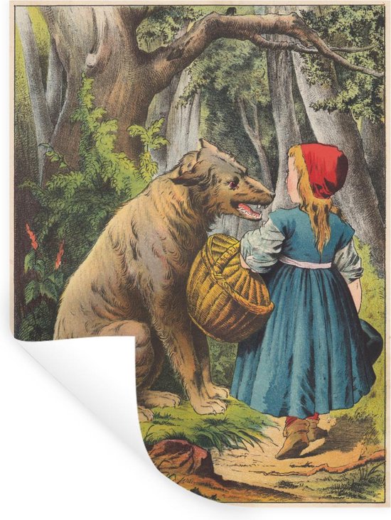 Sticker Muursticker Contes de fées - Illustration du petit chaperon ...