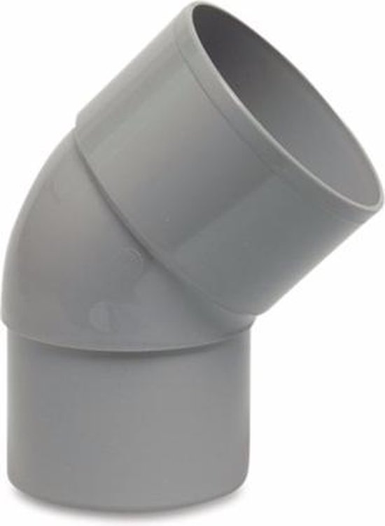 Bocht 45° PVC-U 100 mm lijmmof x verjonging grijs | bol.com