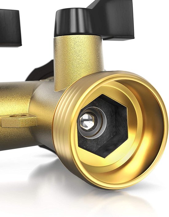 Brandson - Waterventiel 2-weg – Y-verdeler voor 3/4 inch kraan – tuinwaterverdeler –... | bol.com