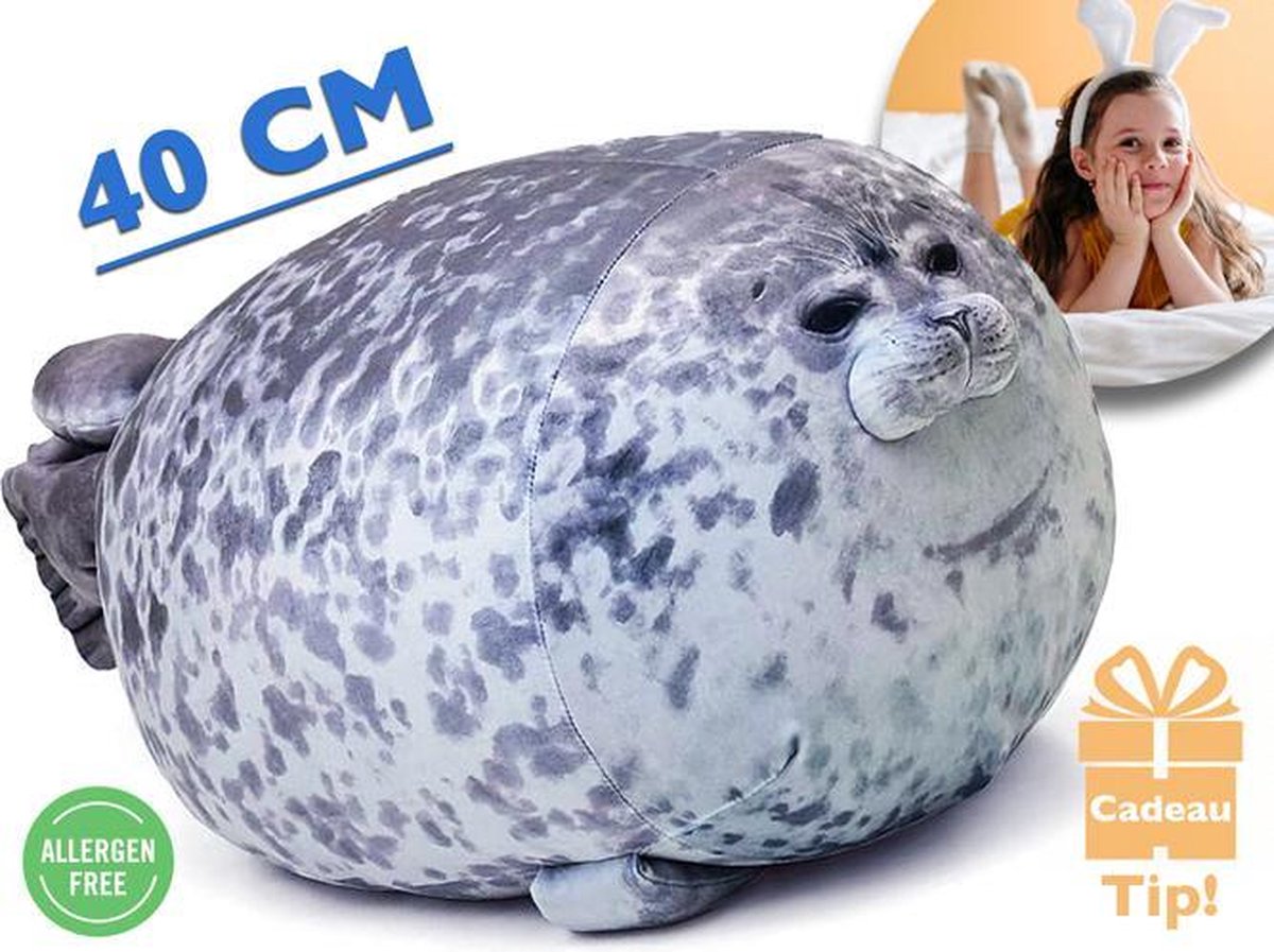 Bibi de Zeehond ? Seal Pillow ? 40 cm ? Dik Zeehonden Kussen ? Knuffel ...