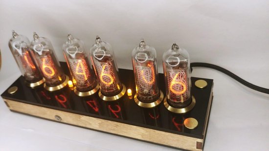 Nixie klok IN-14 Zwart Afstandsbediening 6 Buizen | bol
