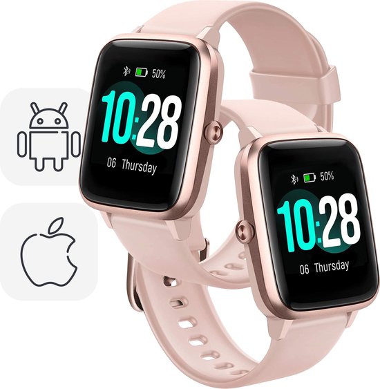SAMMIT Smartwatch Dames Goud met Roze – Stappenteller - Smartwatches ... SAMMIT Smartwatch Dames Goud met Roze – Stappenteller - Smartwatches ...