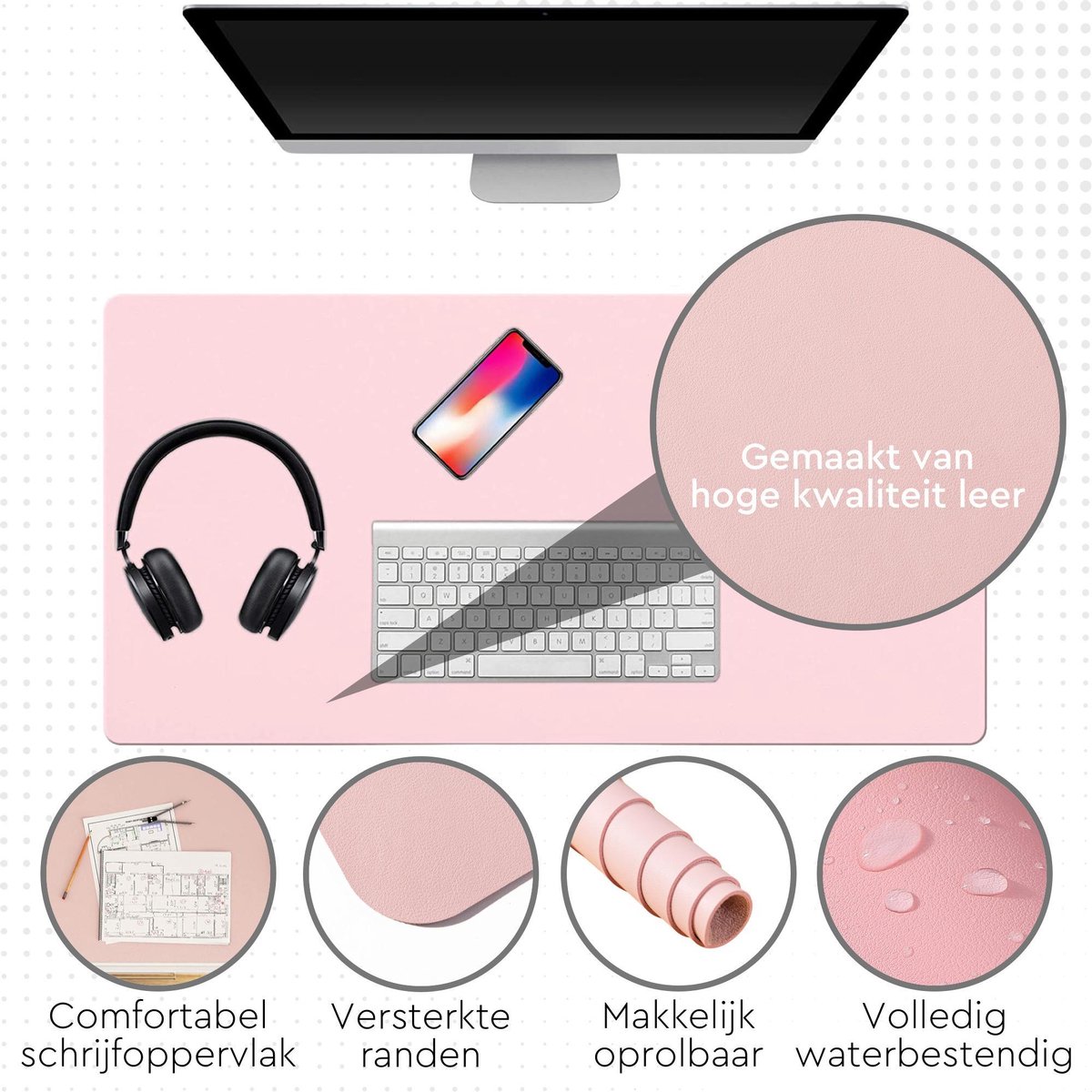 Bureau Onderlegger Leer | Gaming Muismat XXL | Bureaumat | 80 x 40 CM ...