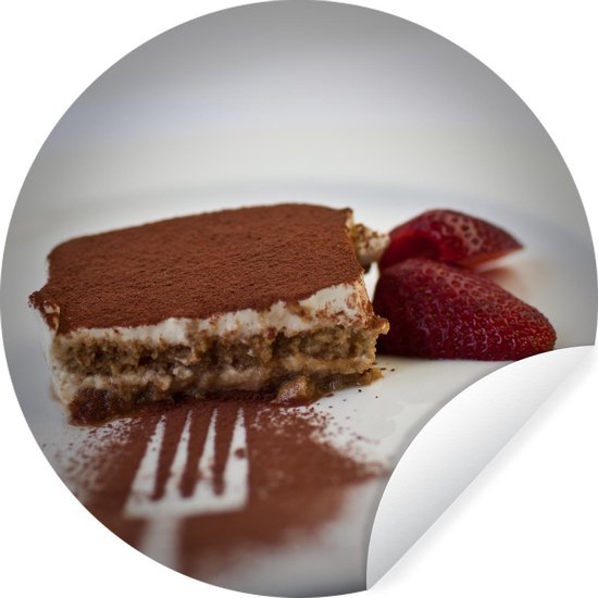 Vue de face d'un papier peint cercle mural tiramisu italien fait maison ...