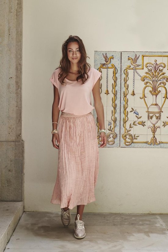 Dames rok - Zalm roze - Lange rok - Esqualo - Maat XS | bol