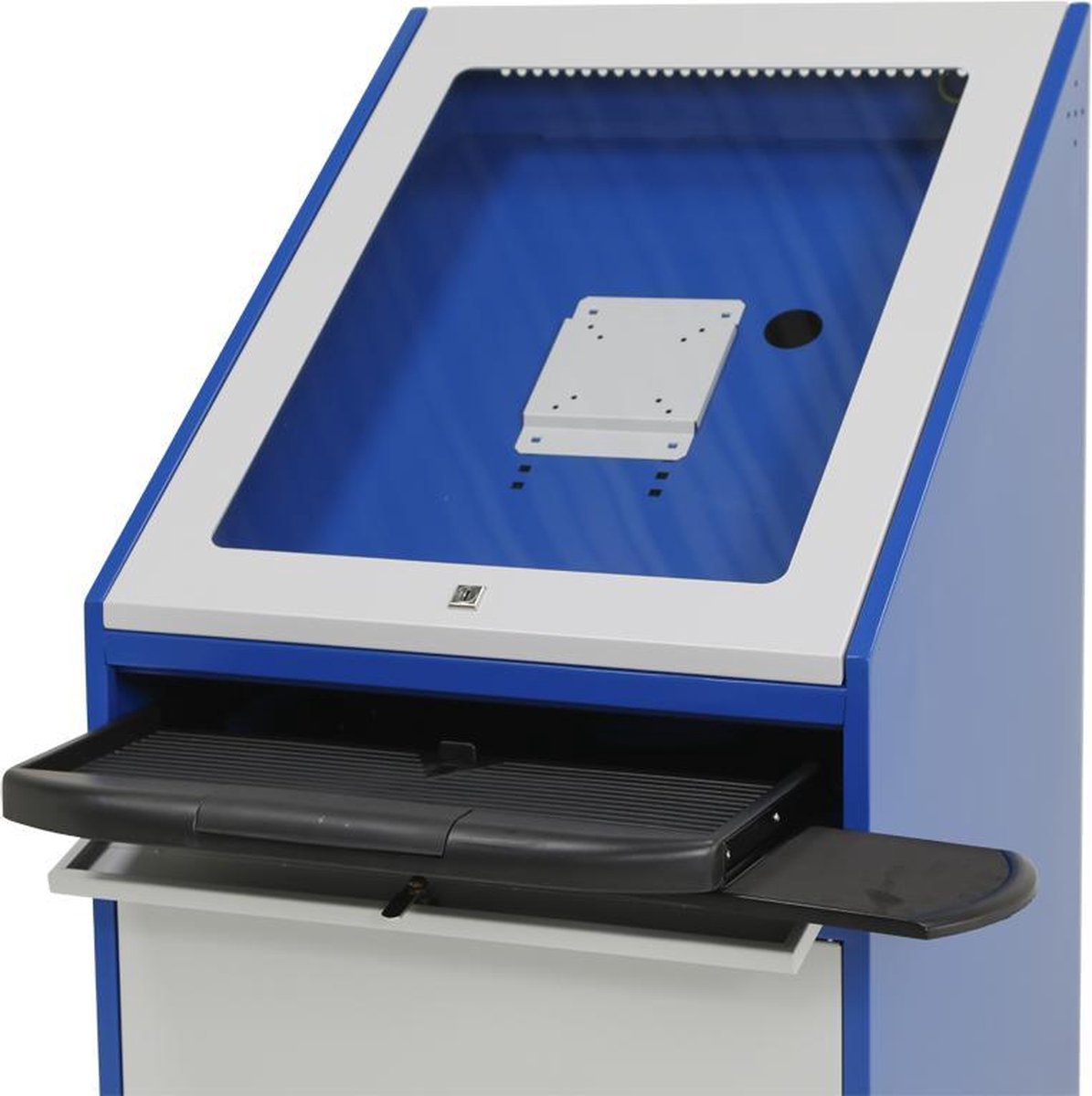 Metalen computerkast werkplaats | Blauw/grijs | 154,5x64x63,5 cm (HxBxD ...