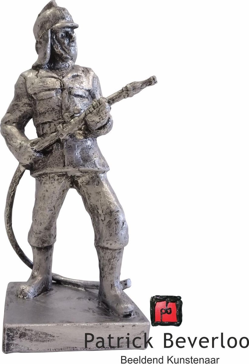 Beeld Brandweerman - zilverkleur - 30 cm - decoratief beeld ...