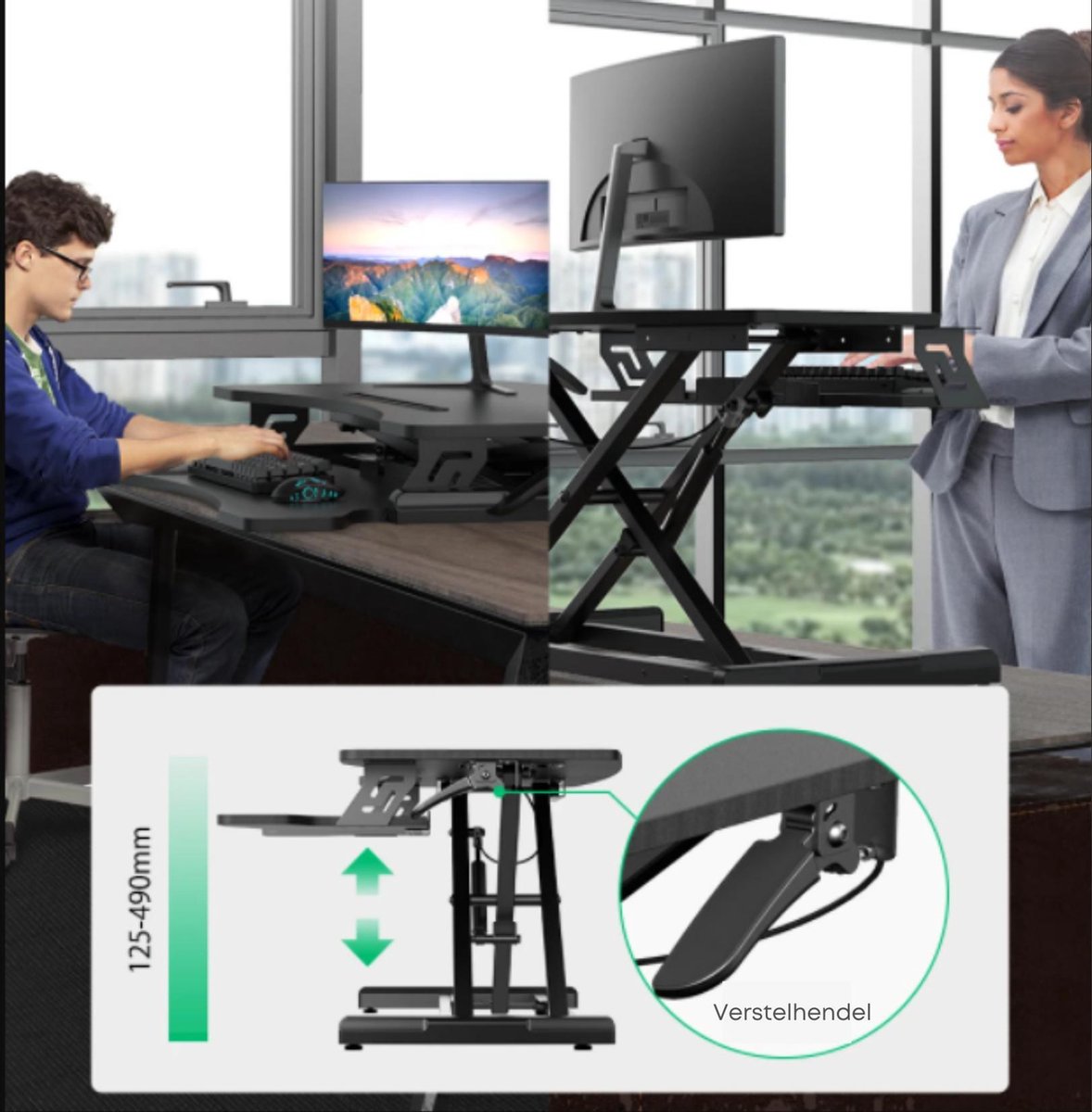 Verstelbaar Zit Sta Bureau Verhoger - Ergonomisch Bureau - Bureau ...