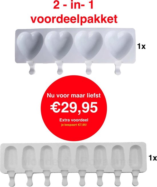 Magnum pops 2 in 1 voordeelpakket | IJsjes vorm | Siliconen mal | IJs ...