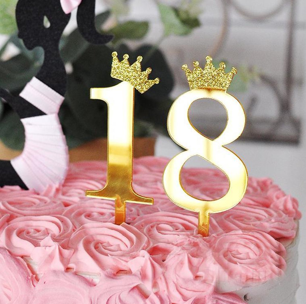 Verjaardag Cijfer 6 Goud - Happy birthday -EDQuality cake topper ...