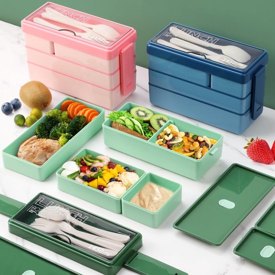 Lunch Box for Adults, 1450 ml Lunch Box with Compartments, Bento Boxes ...