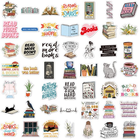 Read More Books Stickers - 50 stickers voor Lezers/Boekenwurmen ...