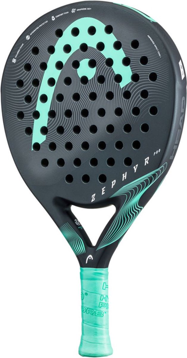 Head Zephyr Pro 2023 Padel Racket Black/Turquoise O/S | bol