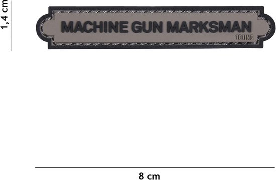 101 Inc Embleem 3D Pvc Machine Gun Marksman Tab Grijs 17076 | bol