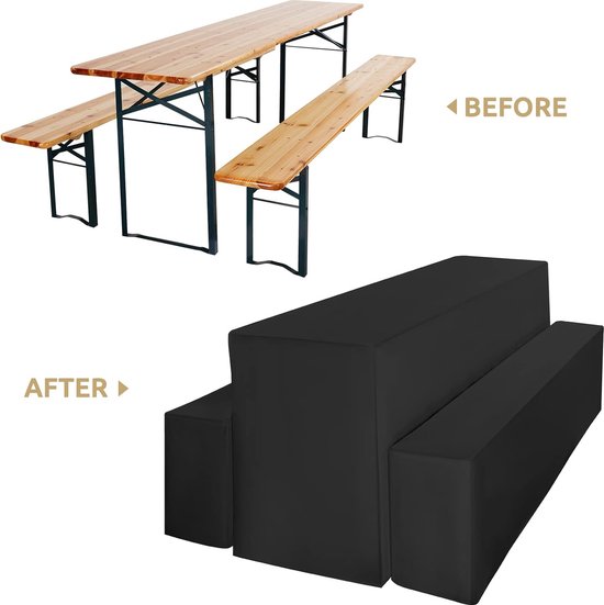 2 Pack Beer Bench Covers Beer Table Covers Set of 3, Black Beer Table ...