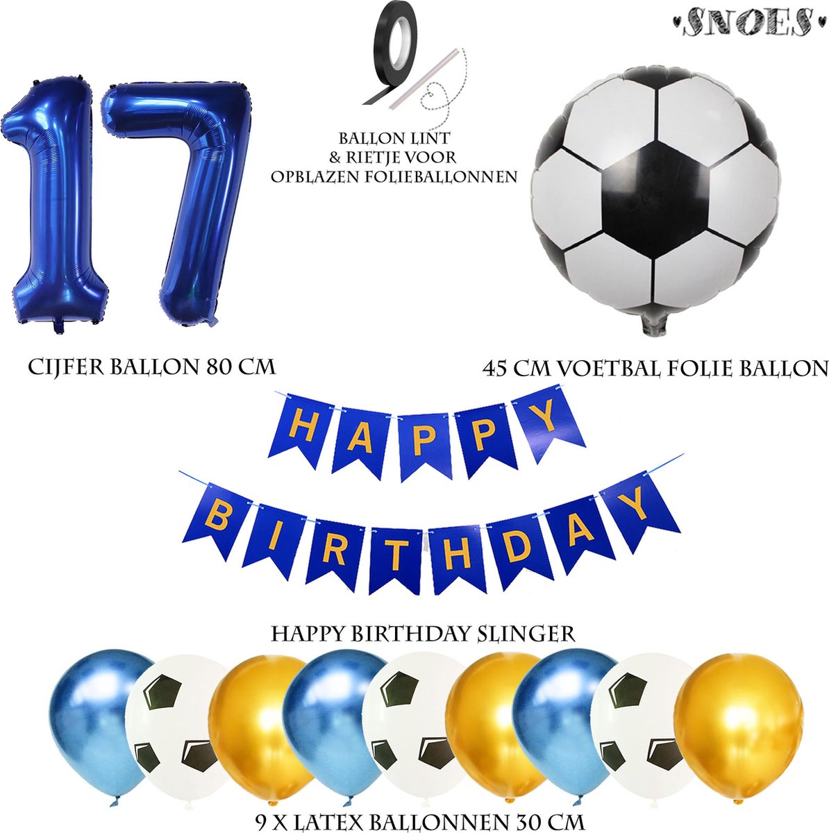 Cijfer Ballon 17 | Snoes Champions Voetbal Plus - Ballonnen Pakket ...