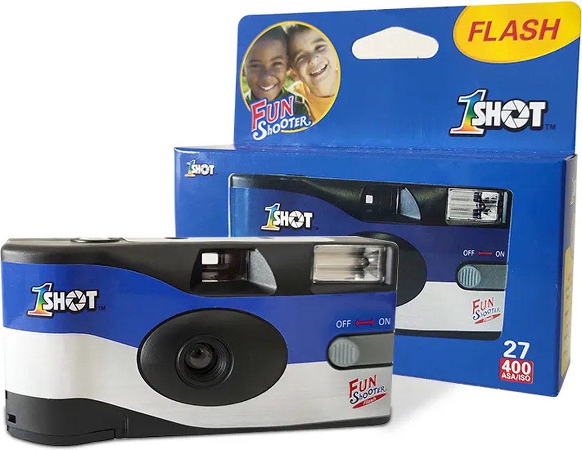 OneShot Fun Shooter - Wegwerpcamera met Flitser - 27 foto's - Analoge ...