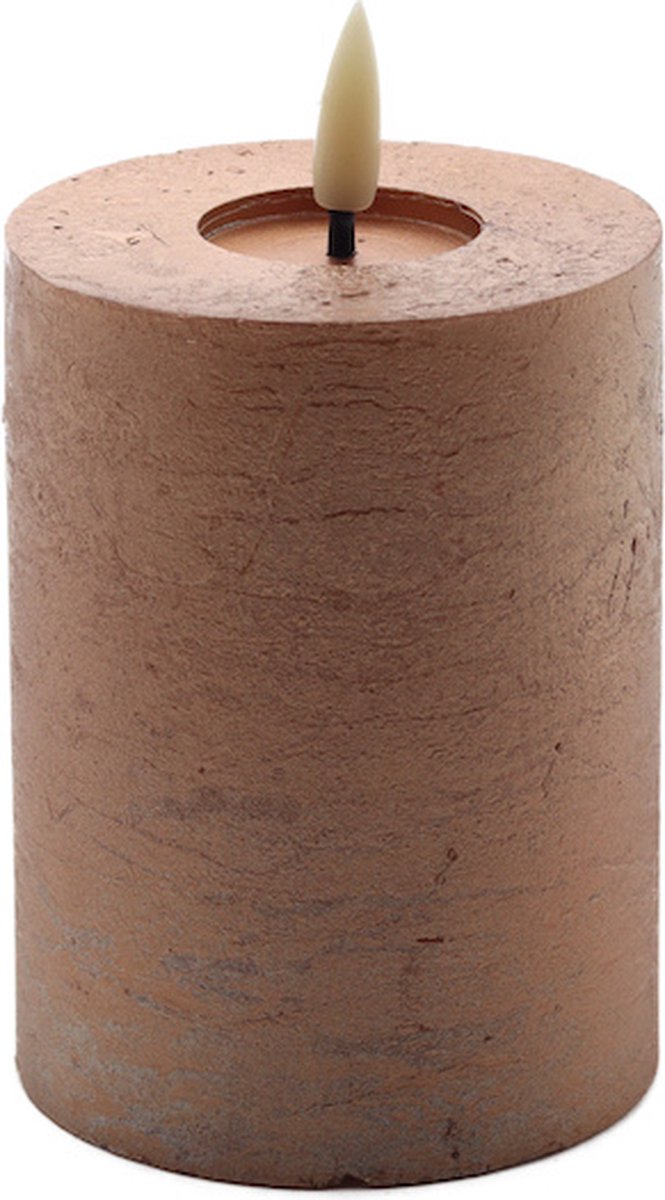 Mansion atmosphere - led kaars rustic copper 10x7,5cm | bol