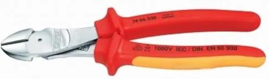 Zijsnijtang 1000V 180mm verchroomd VDE - Rood | bol