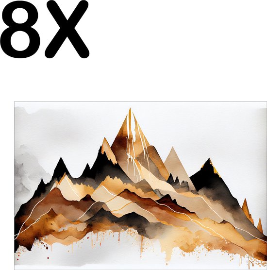 BWK Textiele Placemat - Getekende Art - Bergen - Set van 8 Placemats ...