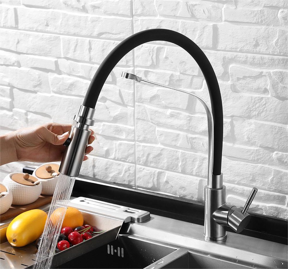 LABOZA - Handler Chrome Keukenkraan met Uittrekbare Uitloop | bol