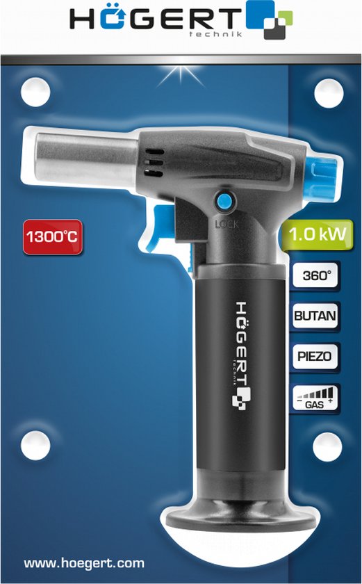 Gasbrander met piezo ontsteking-brandervermogen: 1,0 kW , maximale ...
