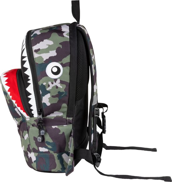 Pick & Pack Shark Shape Backpack M / Camo | bol
