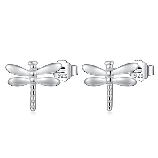 Oorbellen meisje - libelle - dier - zilver | bol