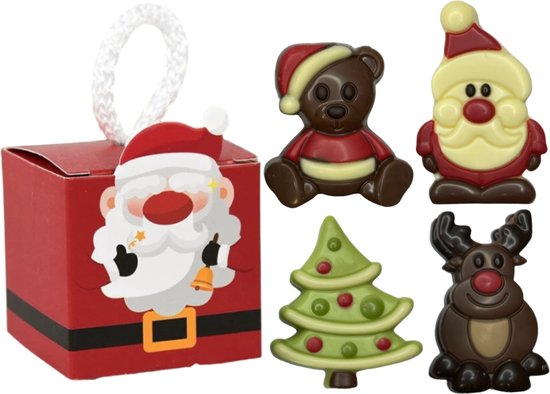 Kerstman hanger met luxe chocolaatjes 4 stuks - Kerst - Luxe Chocolade ...